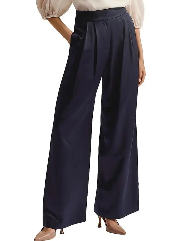 Ted Baker London Teerut Wide Leg Trousers - Navy