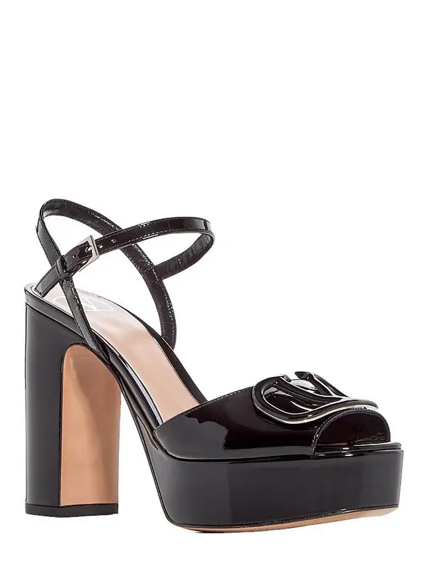Valentino Garavani Vlogo Platform Sandals - Black