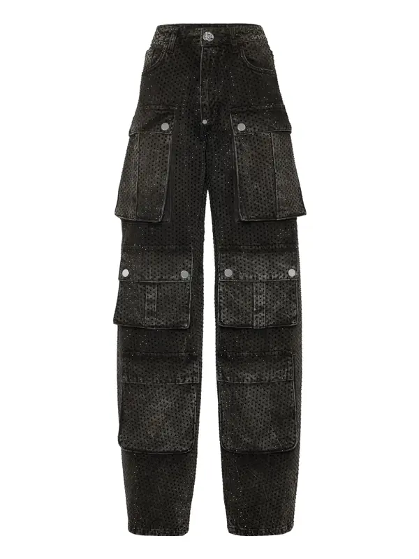 Philipp Plein Embellished Cargo Jeans - Black