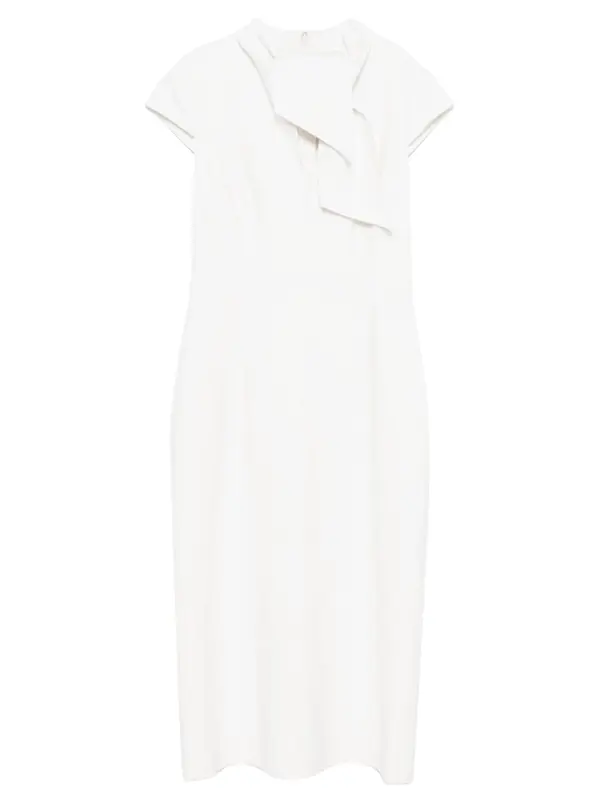 Oscar De La Renta Neck Tie-fastening Midi Dress - White