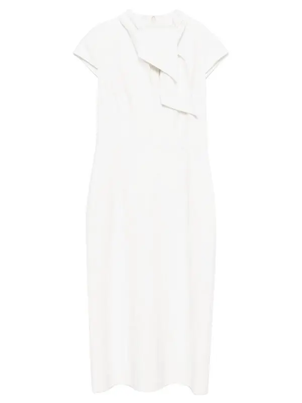 Oscar De La Renta Neck Tie-fastening Midi Dress - White
