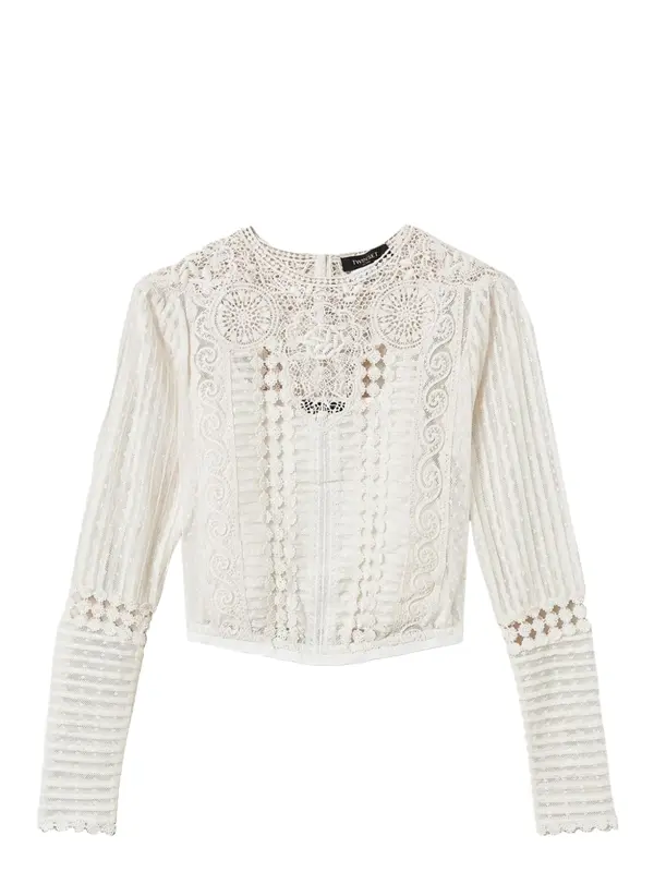 TWINSET Embroidered Blouse - Neutrals