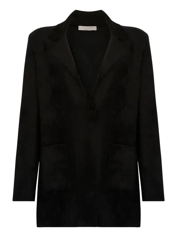 D.exterior Single-breasted Blazer - Black