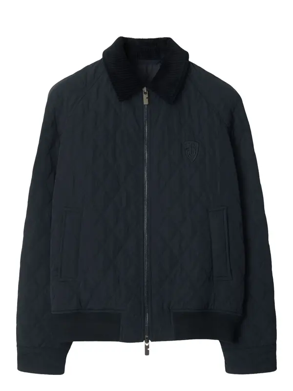 Burberry Logo-embroidered Padded Jacket - Blue