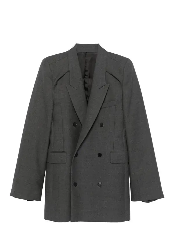 ALAINPAUL Double-breasted Blazer - Grey