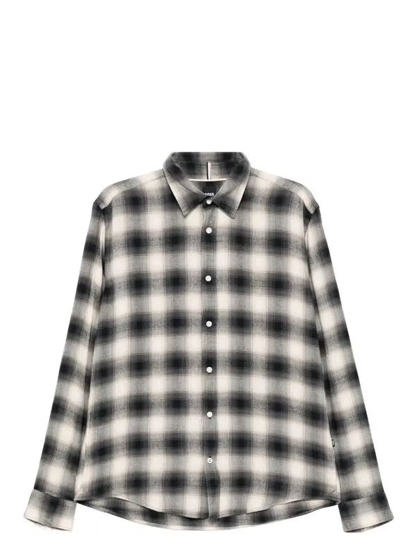 BOSS Plaid Long-sleeves Shirt - Grey