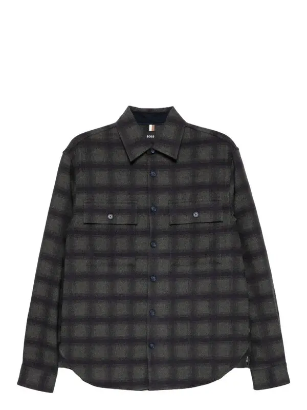 BOSS Plaid Long-sleeves Shirt - Grey