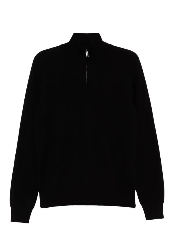 Brioni Half-zip Jumper - Black