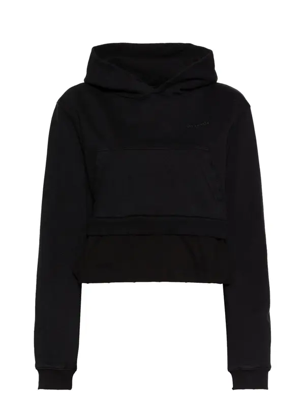 We11Done Faux-pearl Embellishment Layered Hoodie - Black