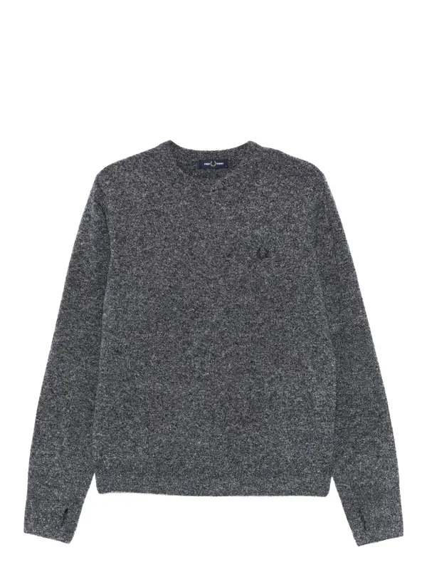 Fred Perry Bouclé Crew-neck Sweater - Blue