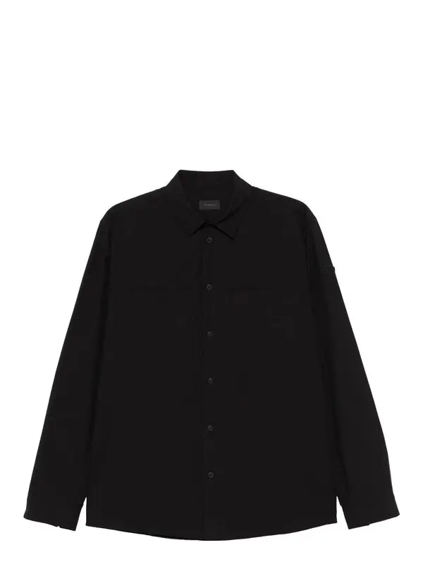 Moncler Rubberised-logo Shirt - Black