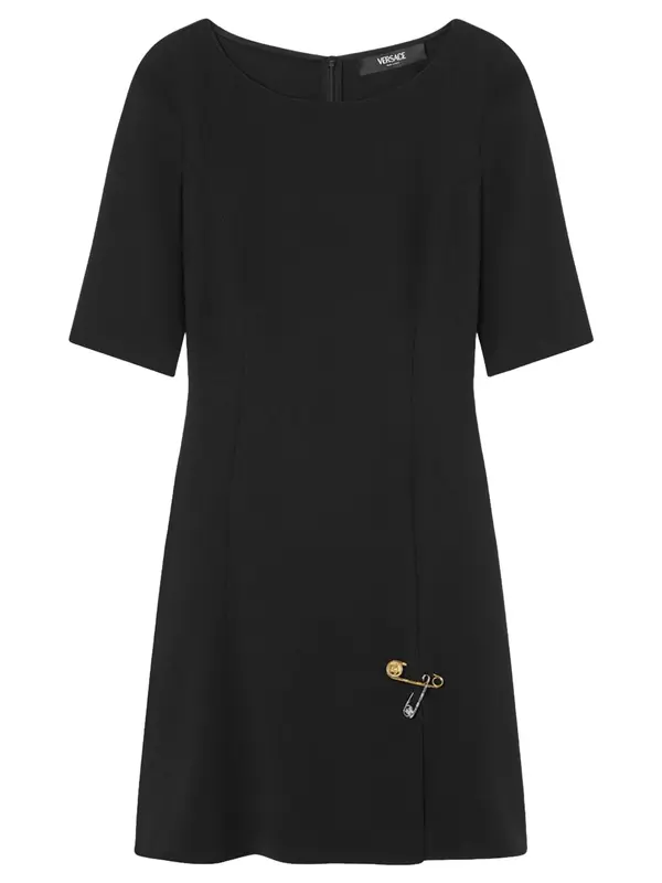 Versace Safety Pin Flared Mini Dress - Black