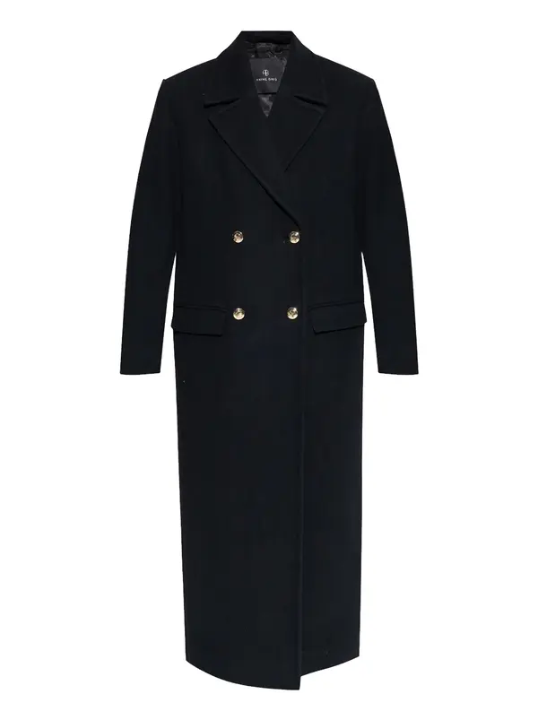ANINE BING Wool-blend Double-breasted Coat - Black