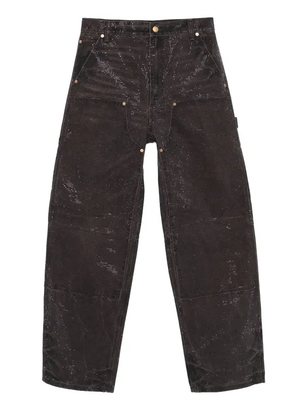 Alexander Wang Crystal-embellished Tapered Jeans - Black