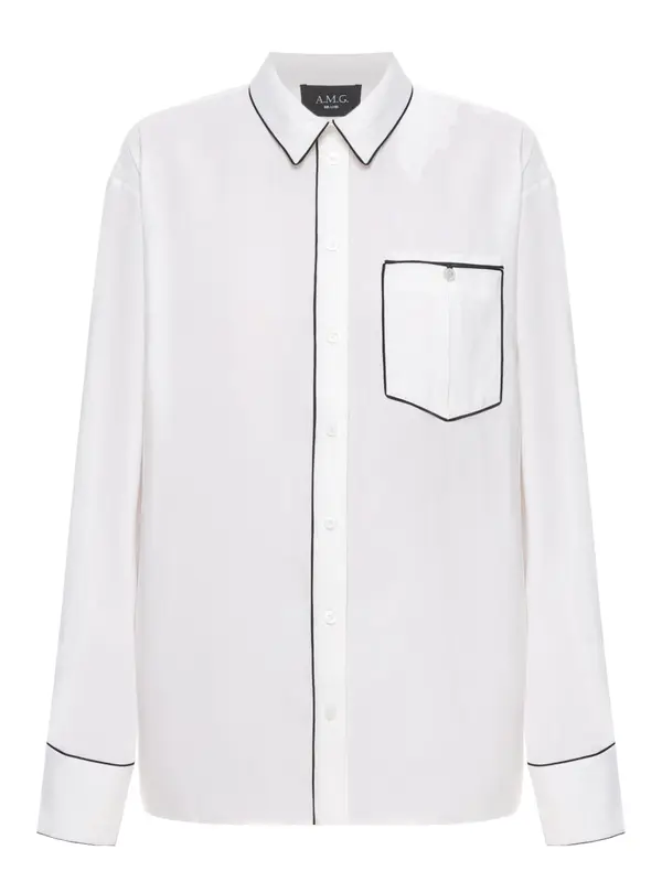 A.M.G. Piped-trim Shirt - White