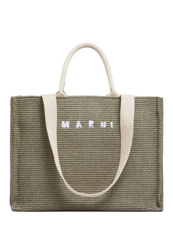 Marni Large Raffia Tote Bag - Green