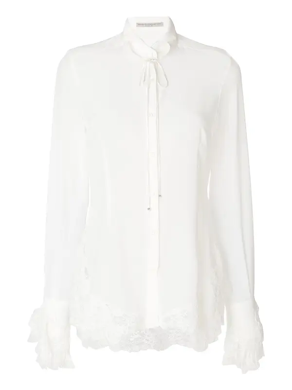 Ermanno Scervino Lace Frill Blouse - White