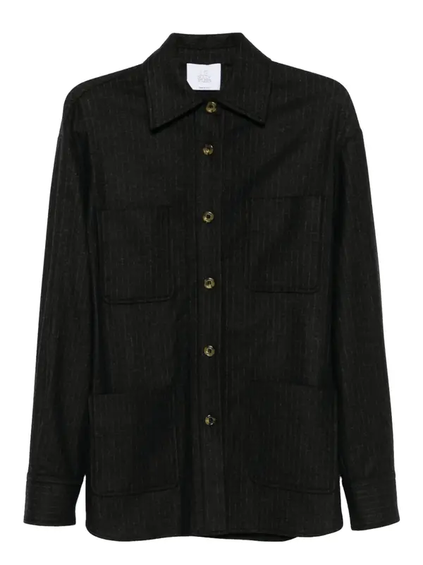 LE SULLY STUDIO Pinstriped Overshirt - Grey