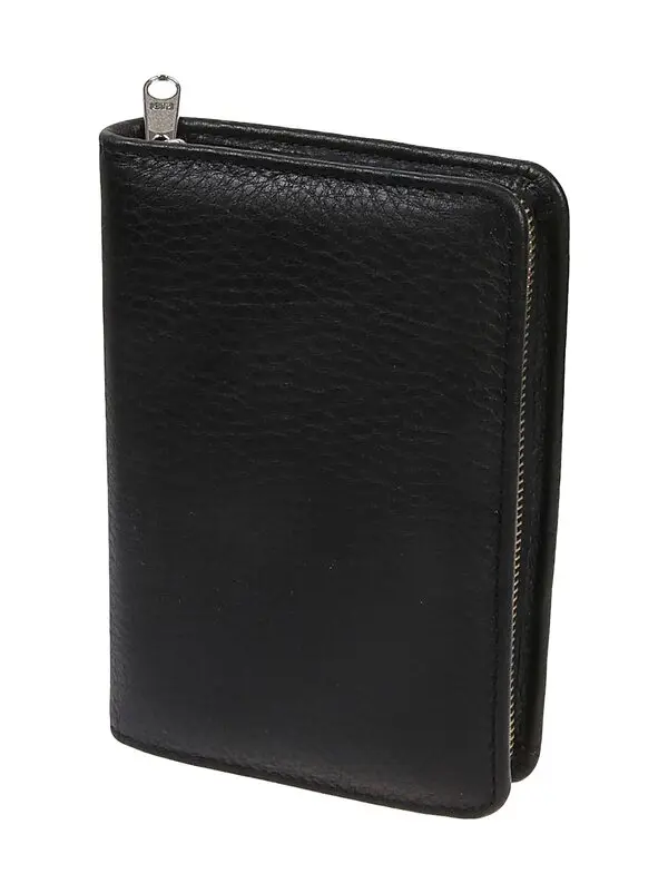F. HAMMANN Leather Hunting Set With Stainless Steel Flask, Cups, Bottle Opener, And Knife - Black