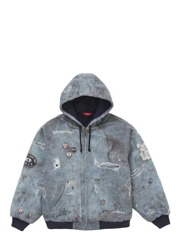 Supreme Hjr Trompe L'oeil Hooded Work Jacket - Blue