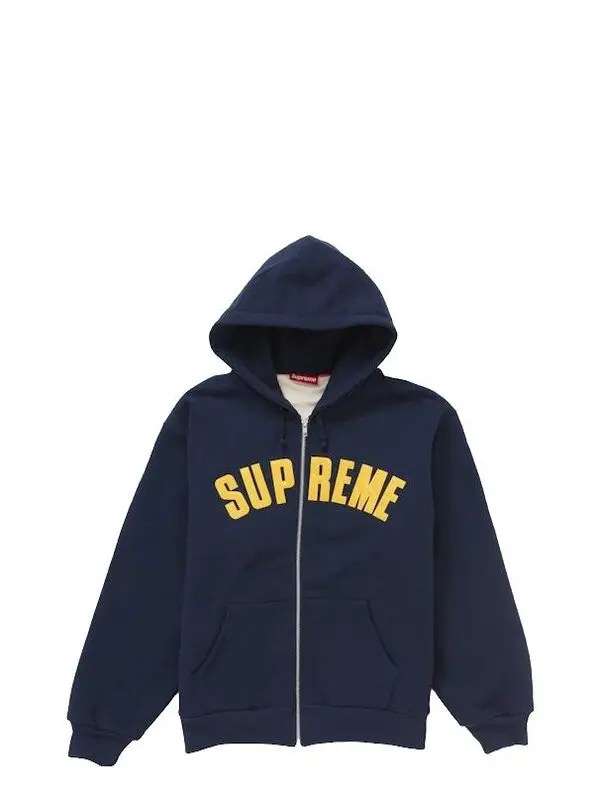 Supreme Arc Thermal Zip Up Hooded Sweatshirt - Navy Blue
