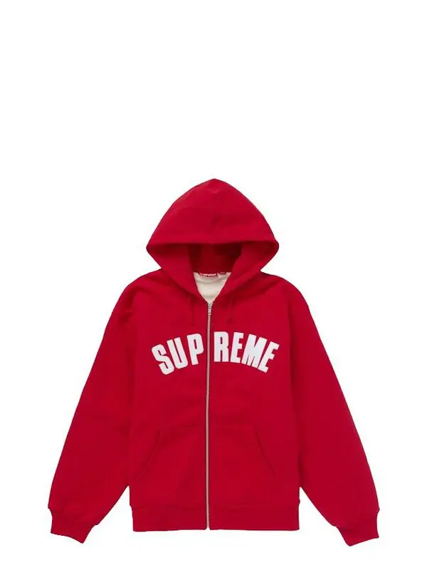 Supreme Arc Thermal Zip Up Hooded Sweatshirt - Red