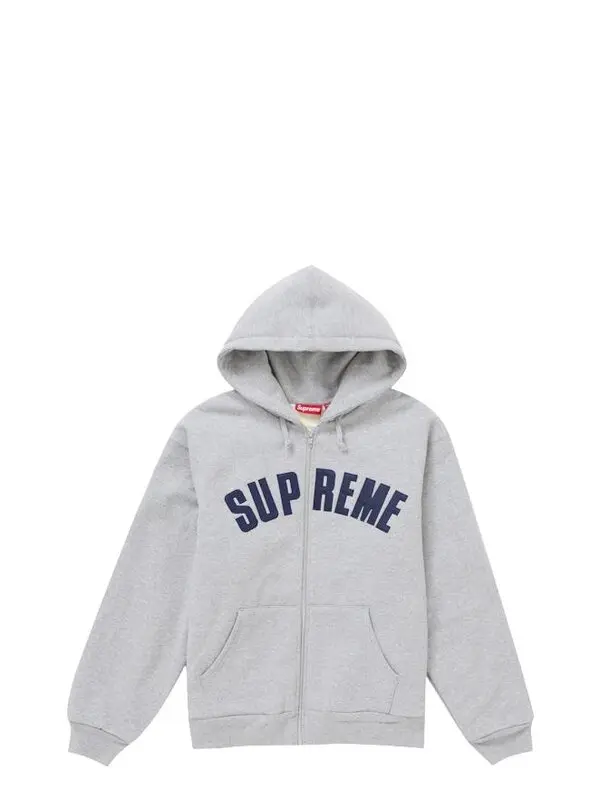 Supreme Arc Thermal Zip Up Hooded Sweatshirt - Heather Grey