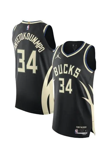 JORDAN BRAND Giannis Antetokounmpo Milwaukee Bucks Authentic Statement Jersey - Black