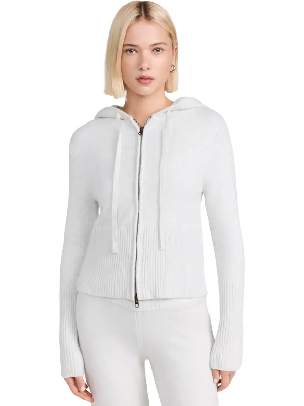Honeydew Intimates Ribbed Zip-up Hoodie - Oatmeal