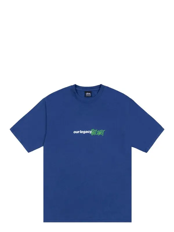 StÜssy X Our Legacy Work Shop Sport Pigment Dyed Tee 'blueberry - Blue