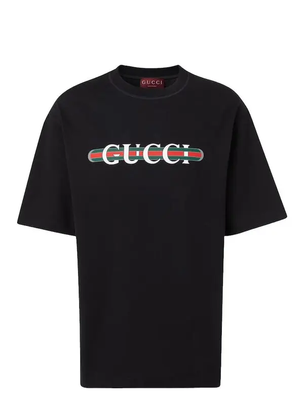 Gucci Logo Cotton Jersey T-shirt - Black