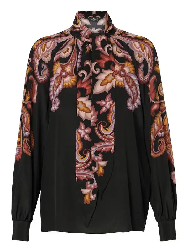 Etro Paisley Tie-neck Blouse - Black