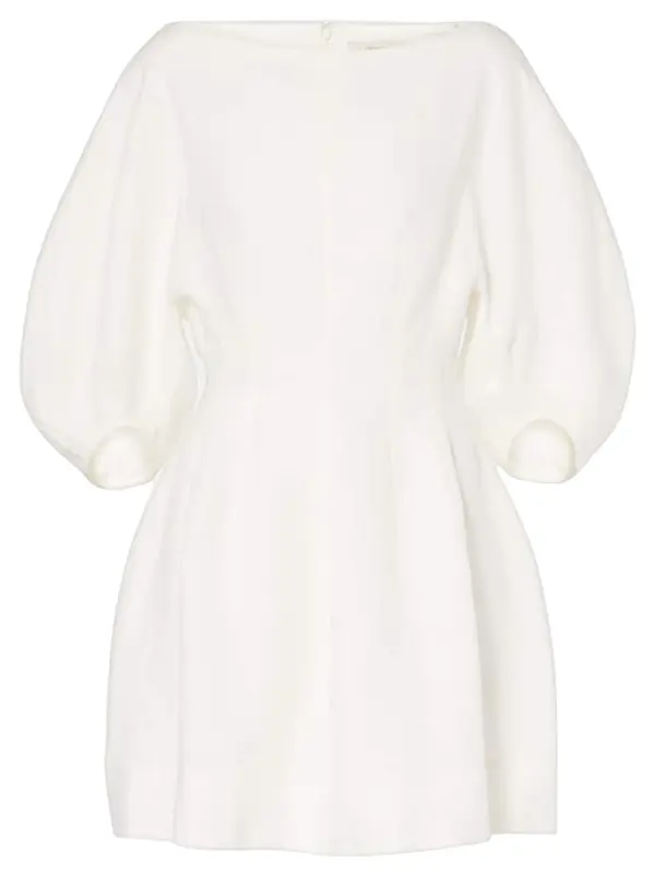 Faithfull The Brand Puff-sleeve Linen Minidress - White