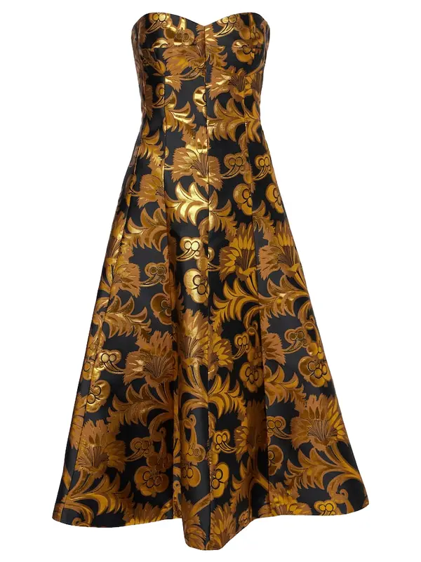 Etro Semi-sheer Strapless Lamé Maxi Dress - Gold