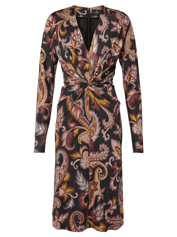 Etro Paisley Gathered Midi Dress - Multicoloured