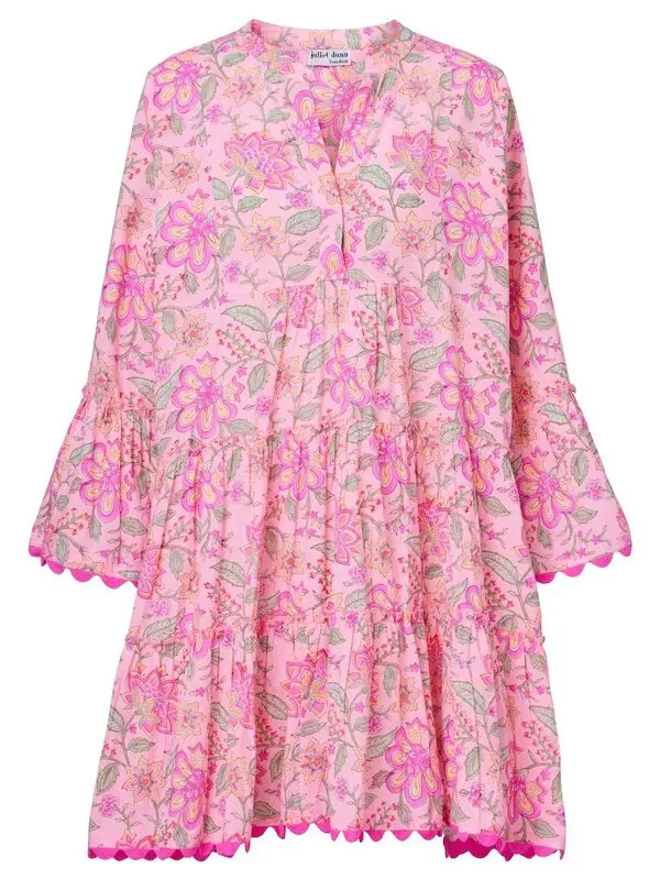 JULIET DUNN Printed Cotton Mini Dress - Pink