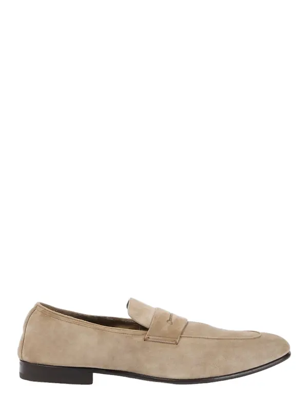 Zegna L'asola Suede Penny Loafers - Beige