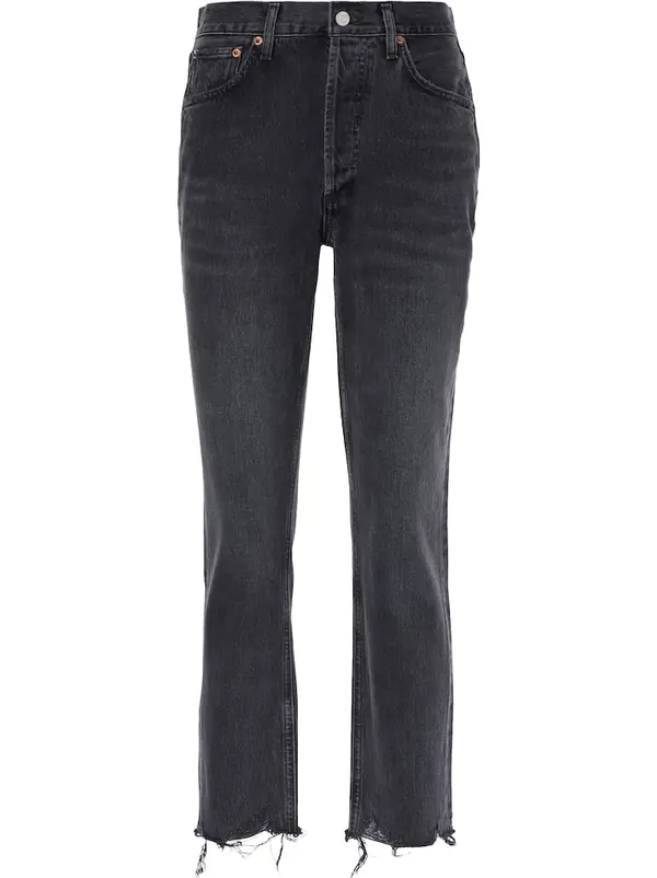 AGOLDE Riley High-rise Cropped Jeans - Black