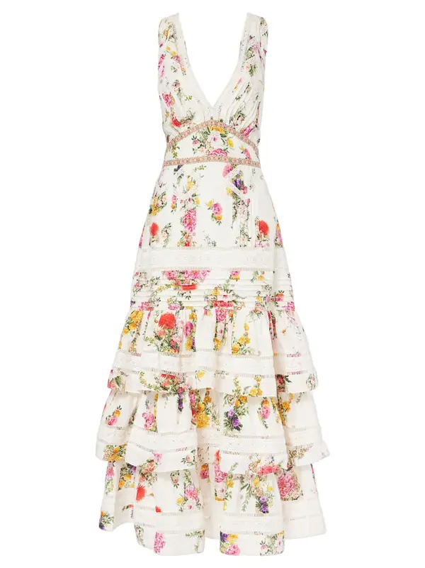 Camilla Floral Maxi Dress - White