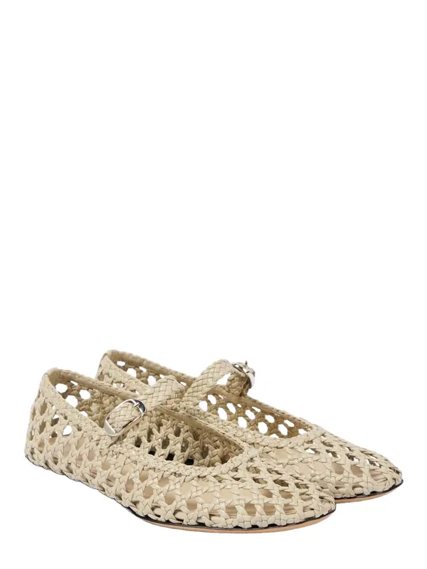 Le Monde Beryl Woven Leather Ballet Flats - Beige