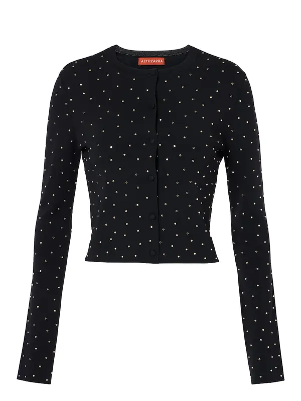 Altuzarra Ferris Embellished Cropped Cardigan - Black