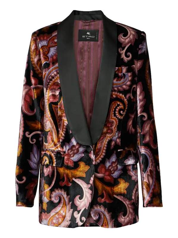 Etro Paisley Velvet Blazer - Multicoloured