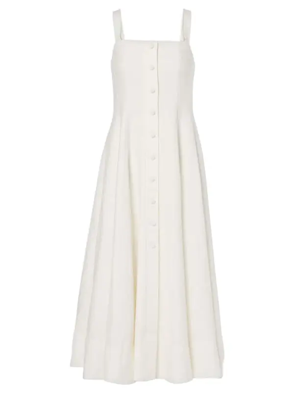 Faithfull The Brand Linen Midi Dress - White