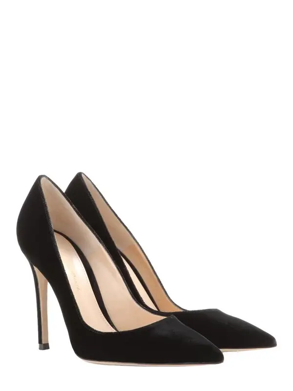 GIANVITO ROSSI 105 Velvet Pumps - Black