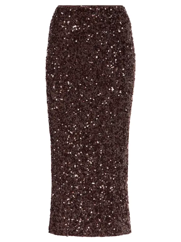Remain Birger Christensen Sequined Midi Dress - Brown