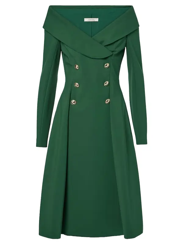 Dorothee Schumacher Off-shoulder Midi Dress - Green