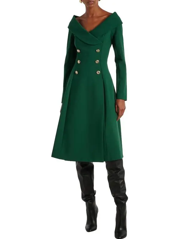 Dorothee Schumacher Off-the-shoulder Midi Dress - Green