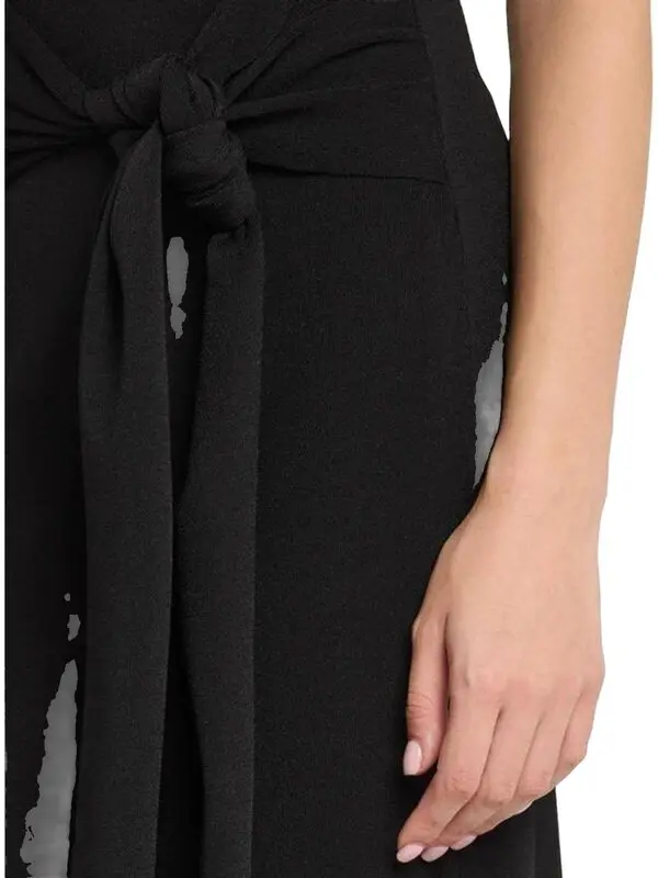 Lapointe Waist-tie Sleeveless Matte Viscose Midi Dress - Black