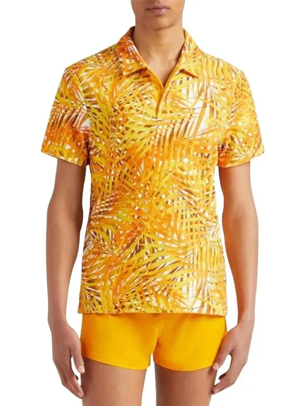 Vilebrequin Apos;s Palm Leaves Camp Shirt - Mango