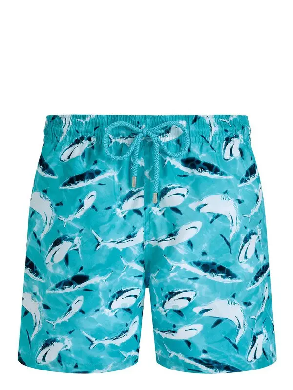 Vilebrequin Shark-print Swim Shorts - Spry Lagoo